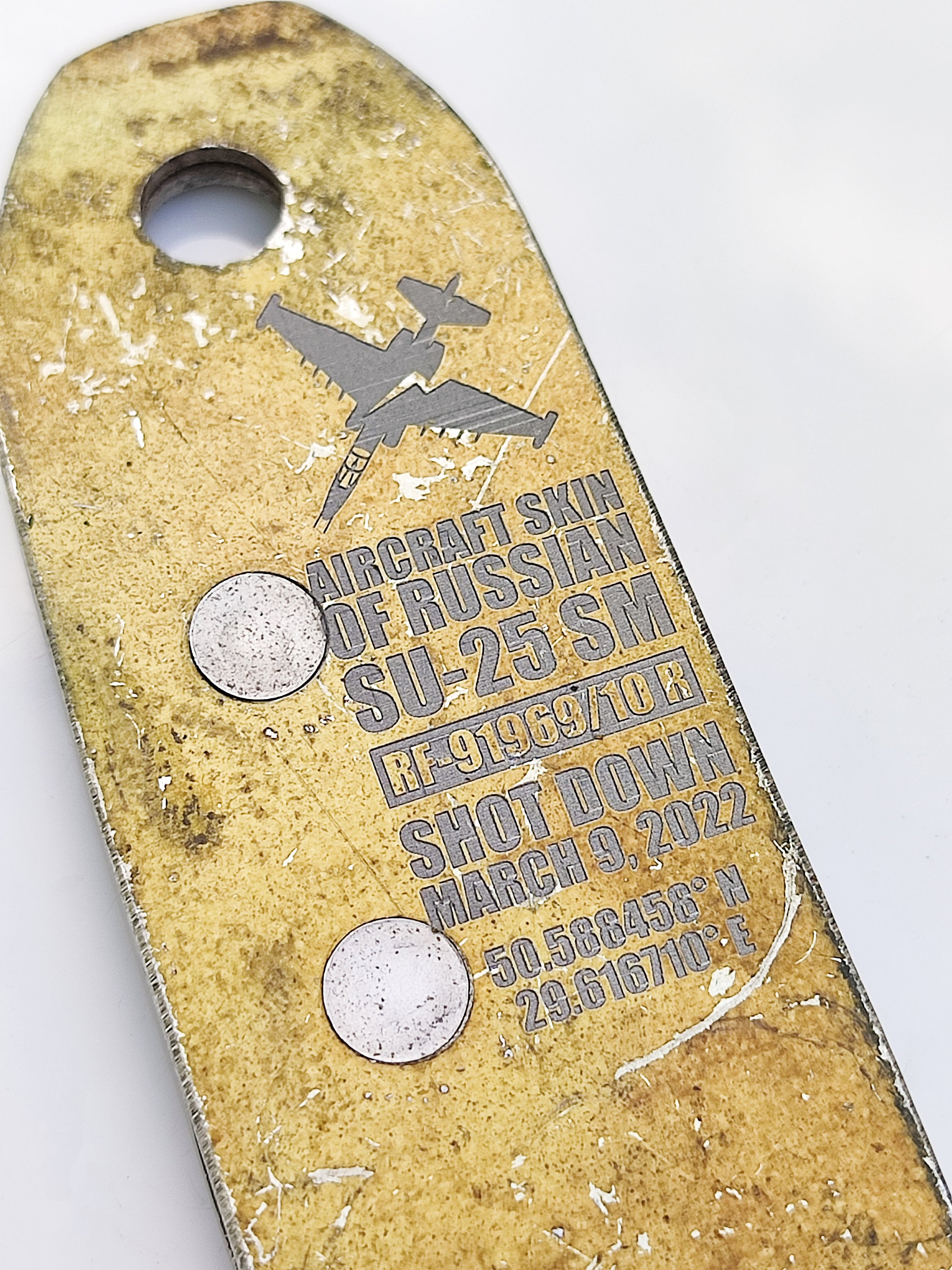 Aircraft Skin Cladding Keychain Made From Piece Shot Down Russian ...