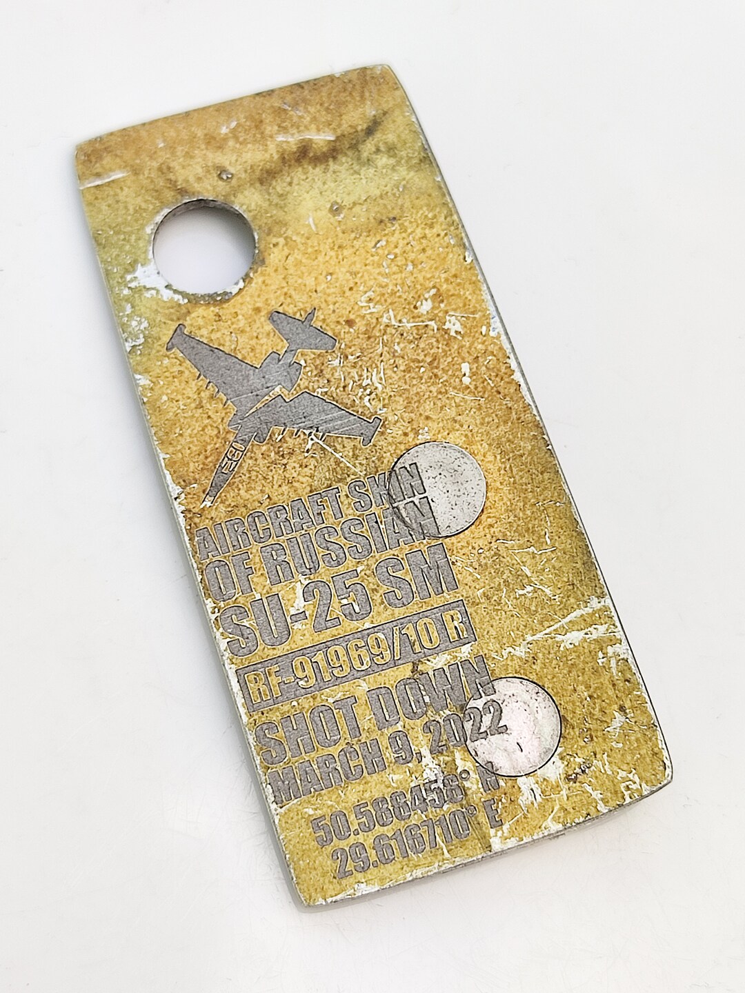Aircraft Skin Cladding Keychain Made From Piece Shot Down Russian ...