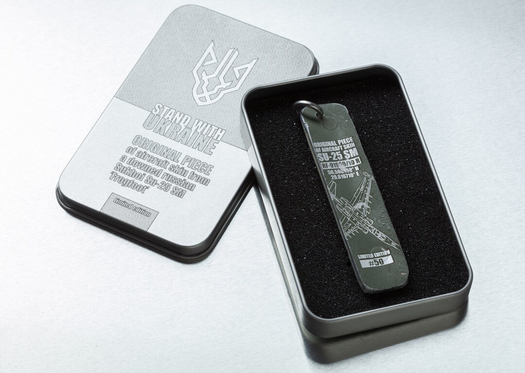 Aircraft Cladding Keychain Made From Piece Shot Down Russian SUKHOI SU ...