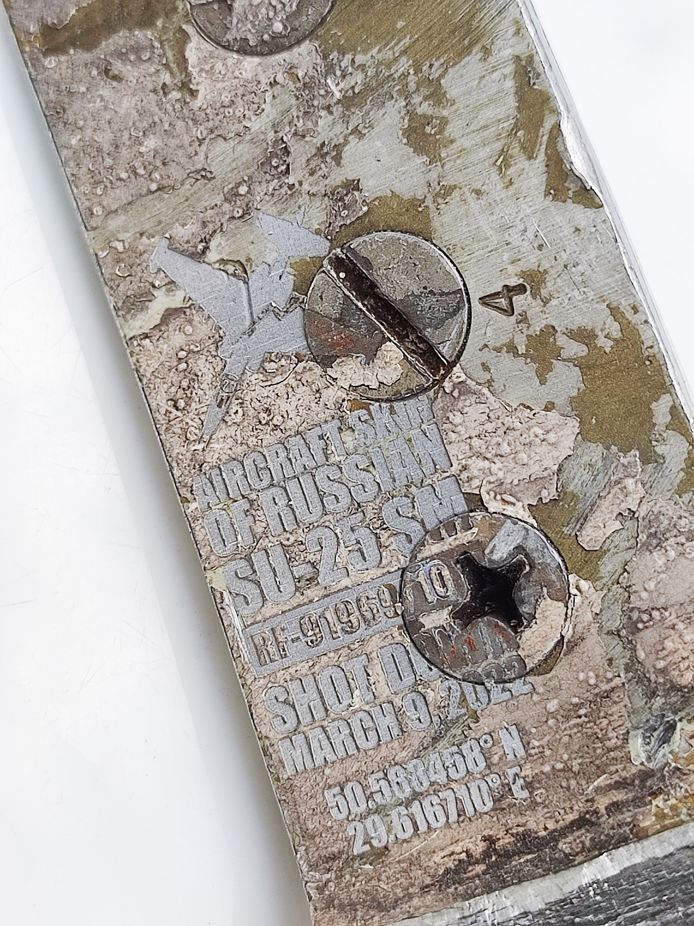 Aircraft Skin Cladding Keychain Made From Piece Shot Down Russian ...