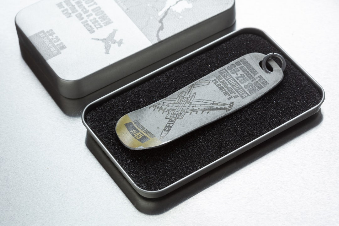 Aircraft Cladding Keychain Made From Piece Shot Down Russian SUKHOI SU ...