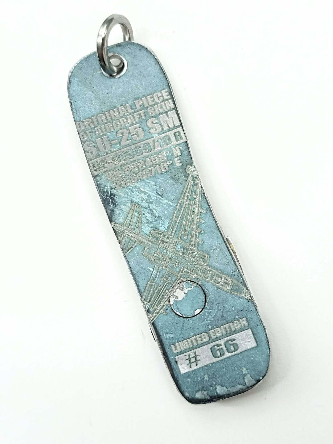 Aircraft Cladding 66 Keychain Made From Piece Shot Down Russian SUKHOI ...