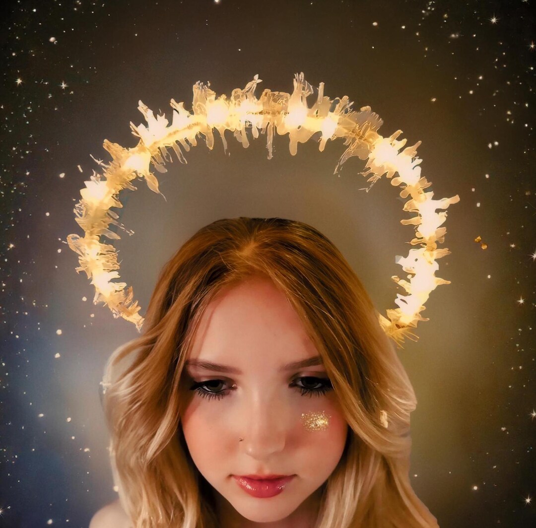 Ice Goddess - Light up Crown - Light-up LED Goddess Festival Head Piece ...