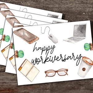 Happy Workiversary - Cards Only - Postcard Style Cards - Work ...