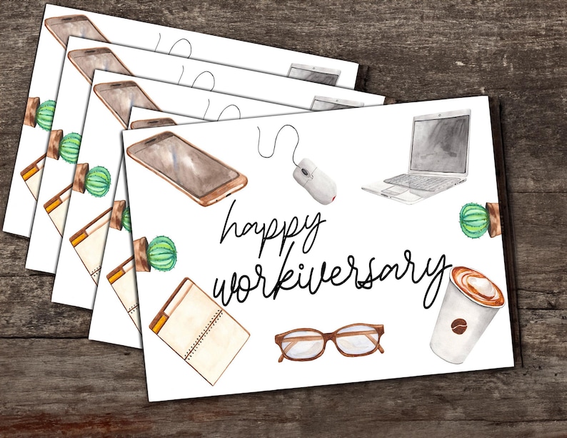 Happy Workiversary - Cards Only - Postcard Style Cards - Work ...