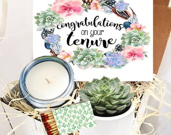 Congratulations on Your Tenure Live Succulent Gift Box | Etsy