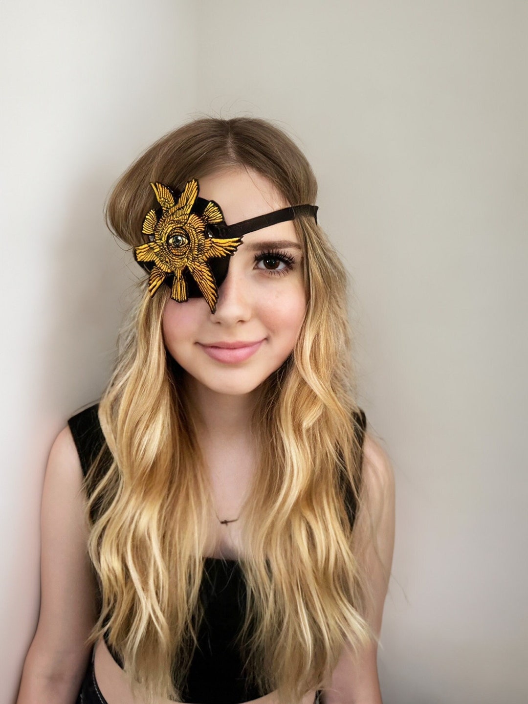 Surreal Eye Patch Fascinator - Winged Golden Eye Biblical Accurate ...