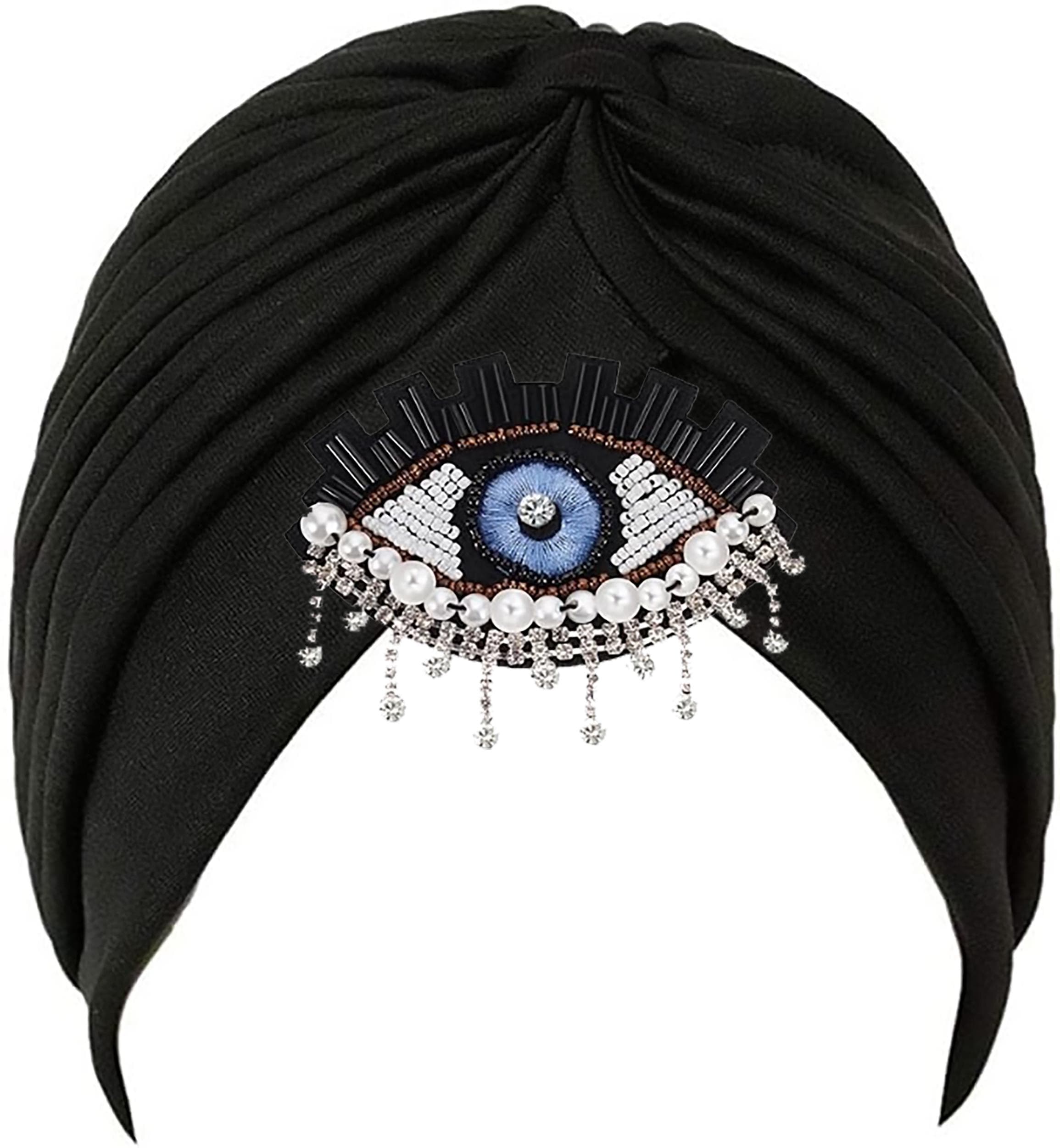 Mystical Black Turban With Evil Eye - All Seeing Eye Turban | Fortune ...