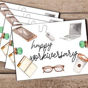 Happy Workiversary - Cards Only - Postcard Style Cards - Work ...