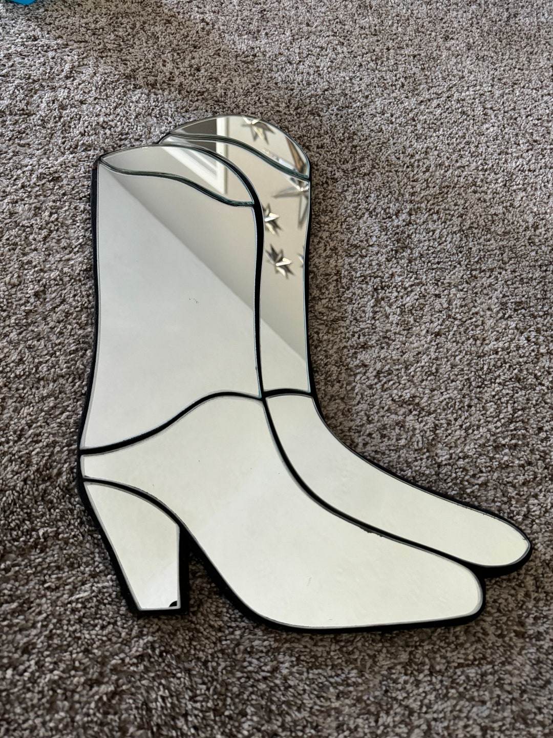 Vintage Cowboy Boots Wall Mirror - Country Fashion Home Decor - Cowboy ...