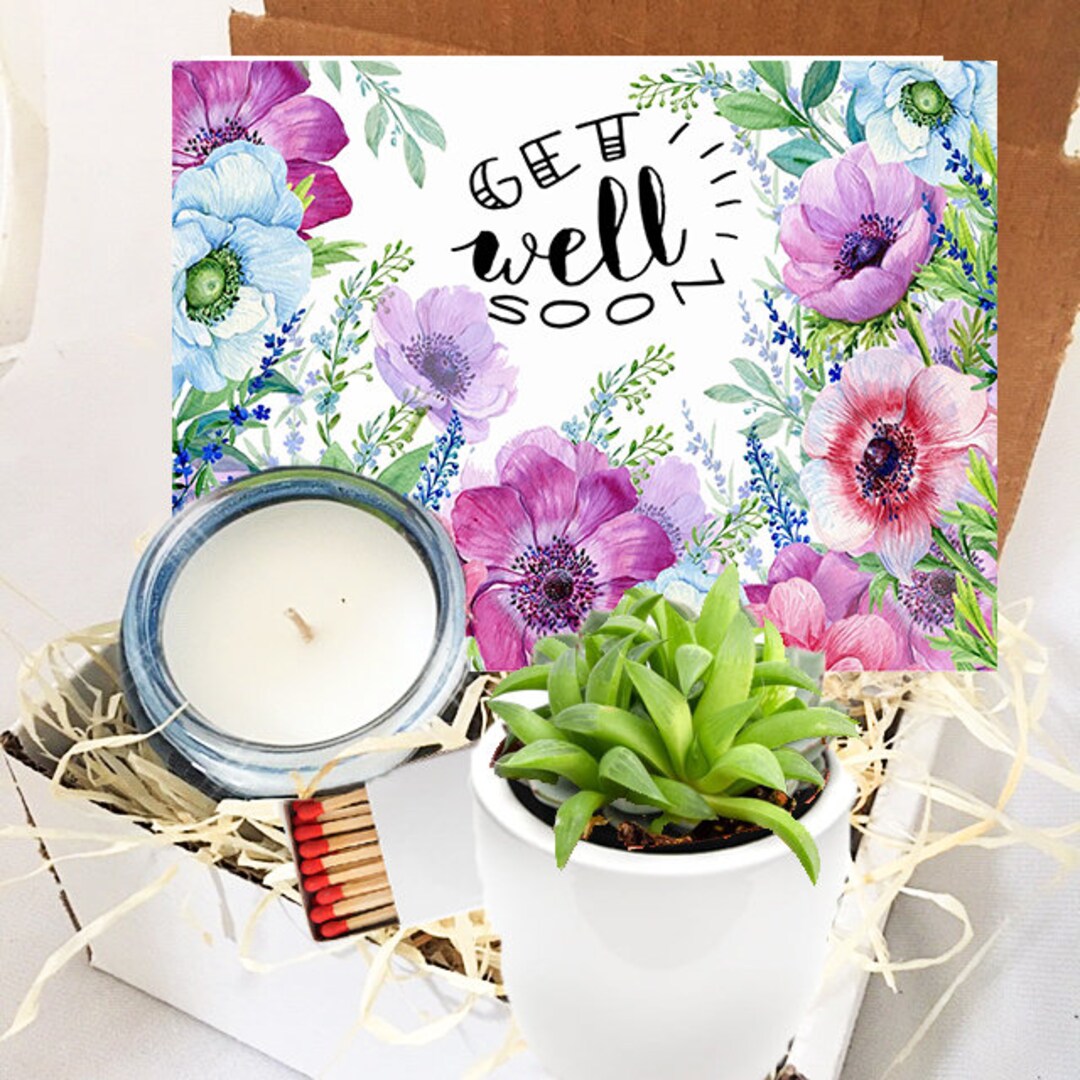 Get Well Soon Succulent Gift Box | Ceramic Pot Candle Set | Cheer up ...