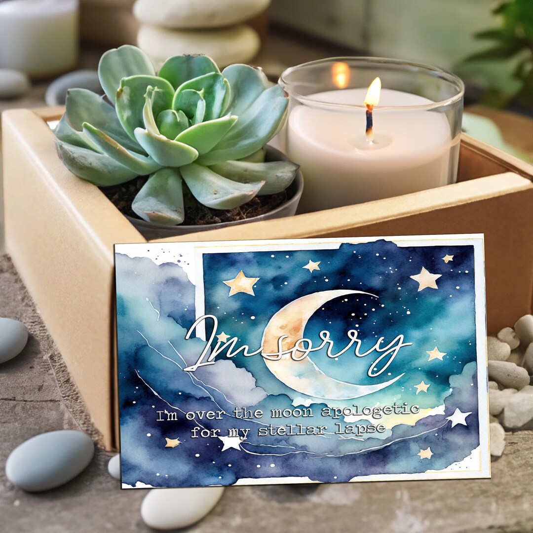 Im Sorry - Celestial Moon Themed Apology Gift - Succulent and Candle ...