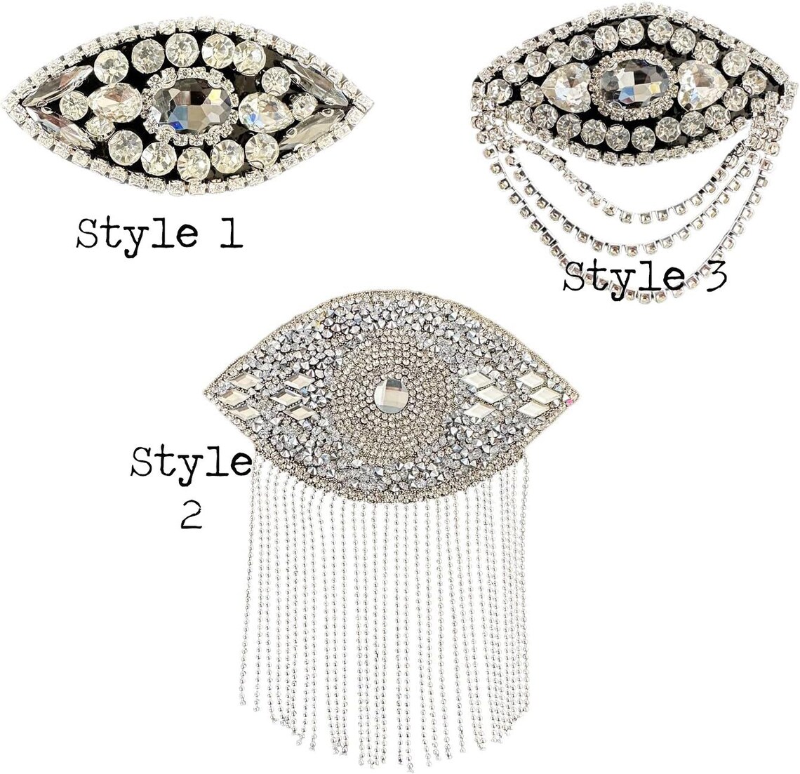 Surreal Rhinestone Gem Eyepatch : Beaded Evil Eye, Festival Fashion Eye ...