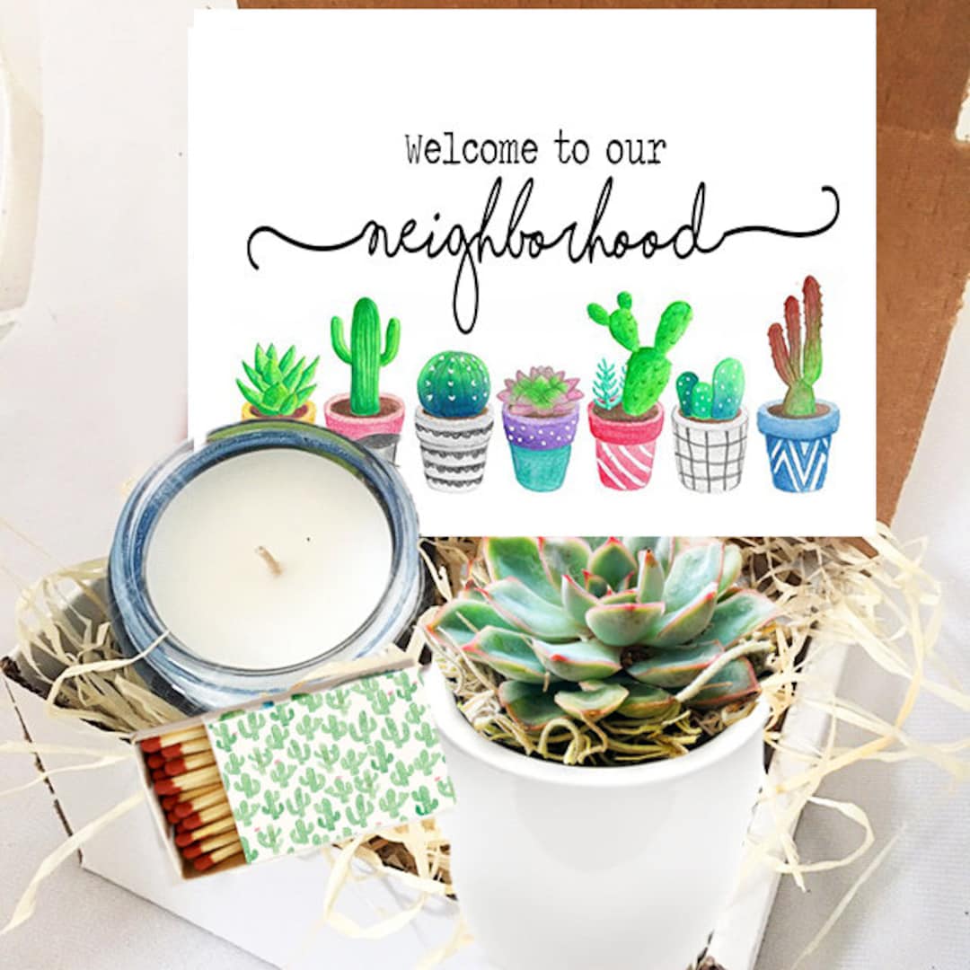 Welcome to Our Neighborhood- Succulent Gift Box - Neighbor Welcome Gift ...
