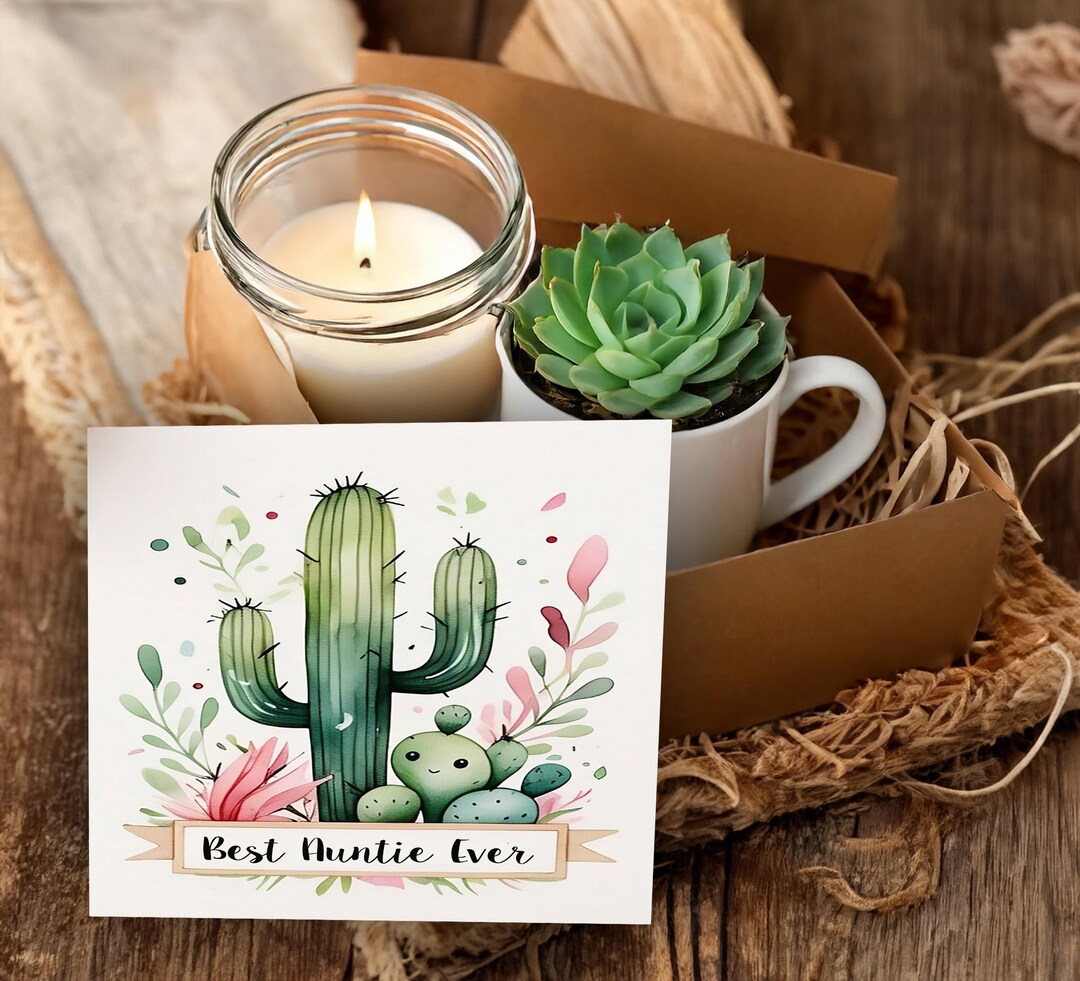 Best Auntie Ever Gift Box With Succulent & Candle – Birthday, Thank You ...