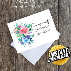Print at Home Card DIGITAL DOWNLOAD DIY Congrats on - Etsy