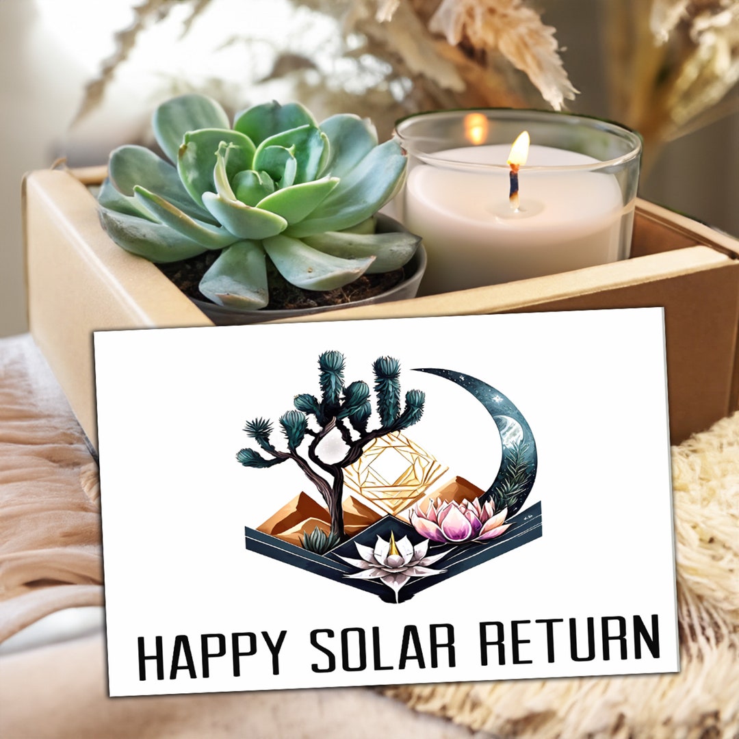 Happy Solar Return Succulent and Candle Gift Box Set With Optional ...