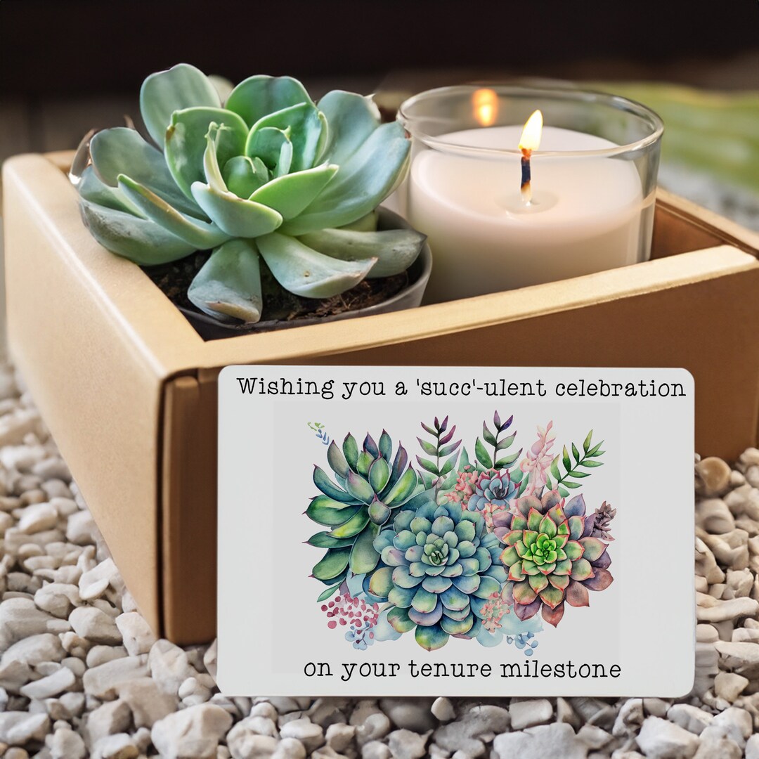 Congrats on Your Tenure: Succulent and Candle Gift Box - Celebratory ...