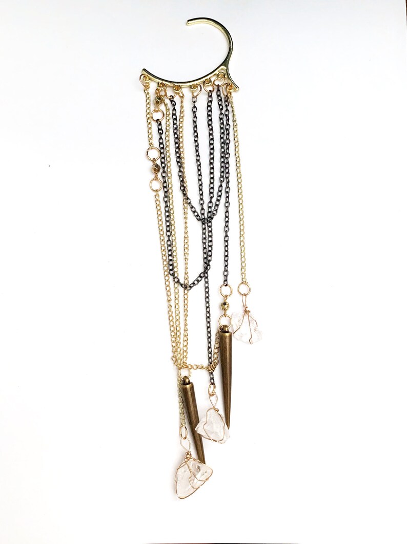 Joshua Tree Quartz Crystal Chandelier Cuff No Pierce Earring - Etsy