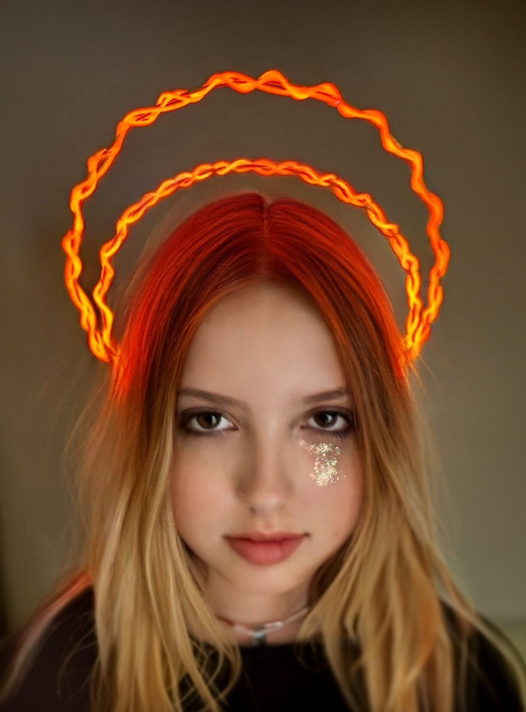 Glowing Festival Rave Halo Crown, Illuminated Festival Goddess ...