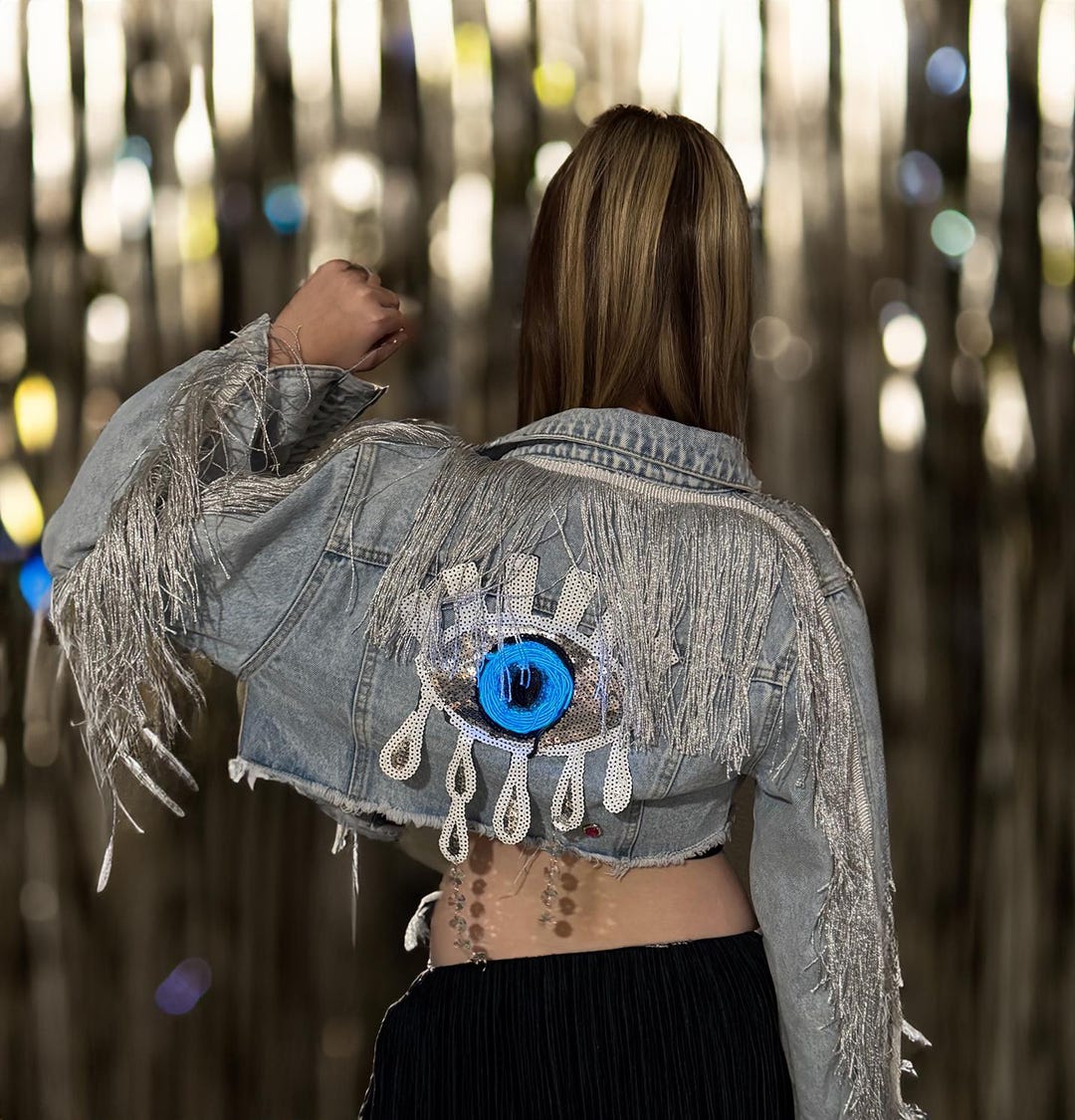 LED Light up Eye Fringe Jacket One-of-a-kind Festival Wear for Burning ...