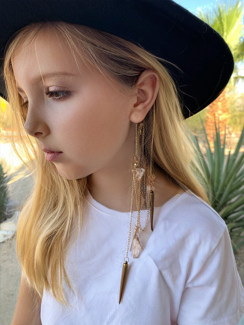 Joshua Tree Quartz Crystal Chandelier Cuff No Pierce Earring - Etsy