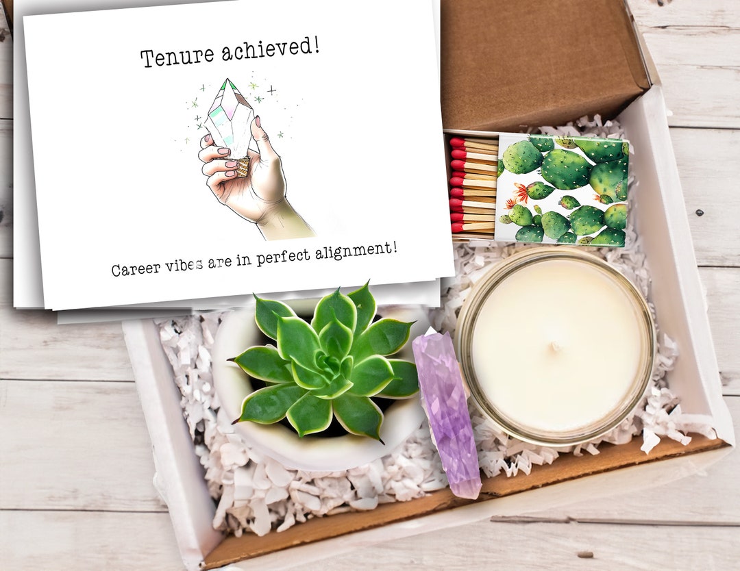 Tenure Achieved -humorous Succulent Gift Box With Crystal - Tenure ...