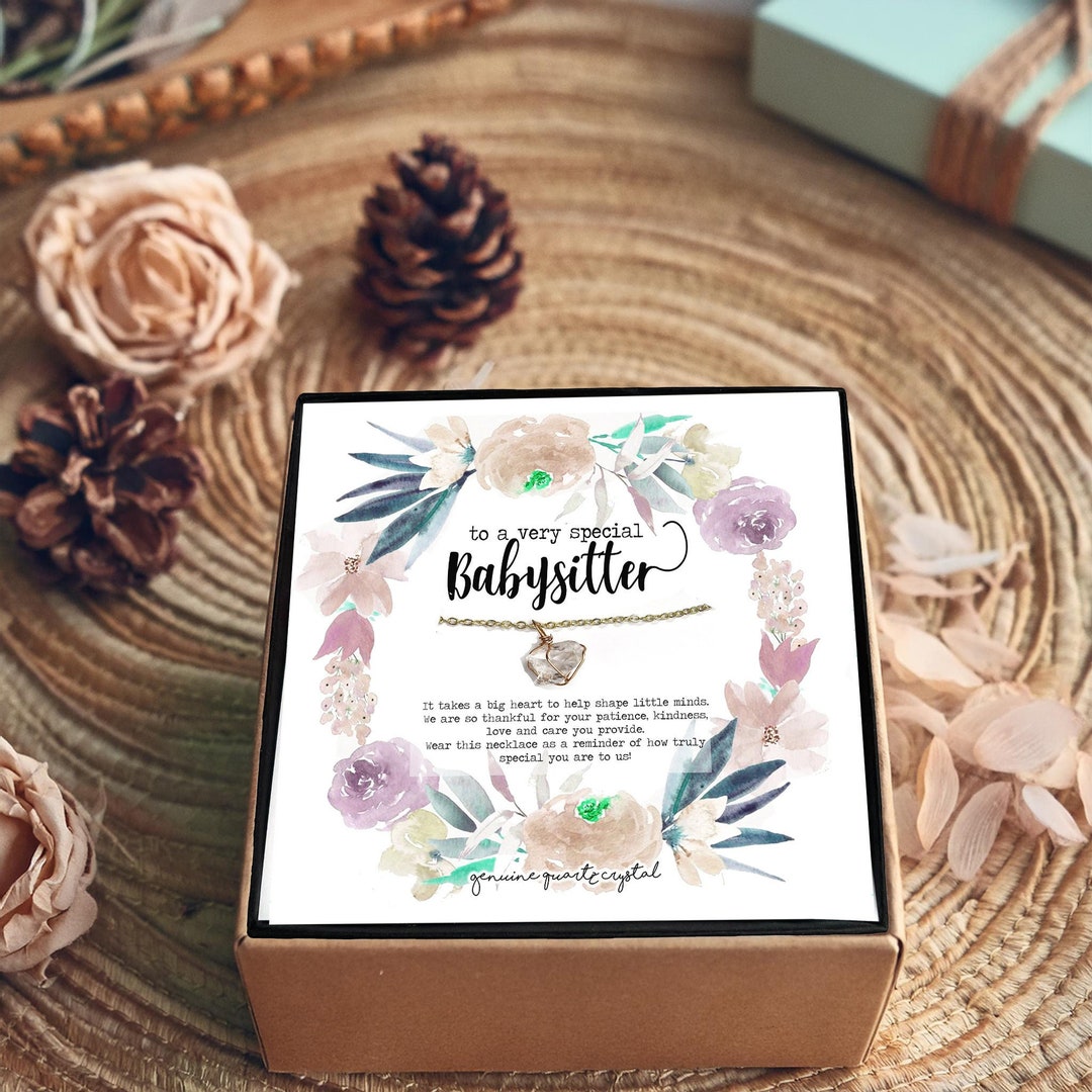 Babysitter Gift REAL Crystal Necklace • Babysitter Thank You Gift ...