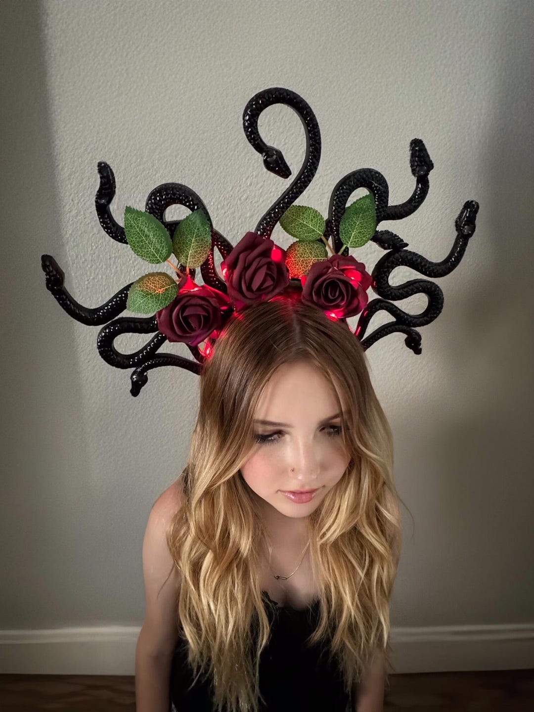 Medusa Light Crown - Snakes and Roses Goddess Crown - Mythology Rave ...