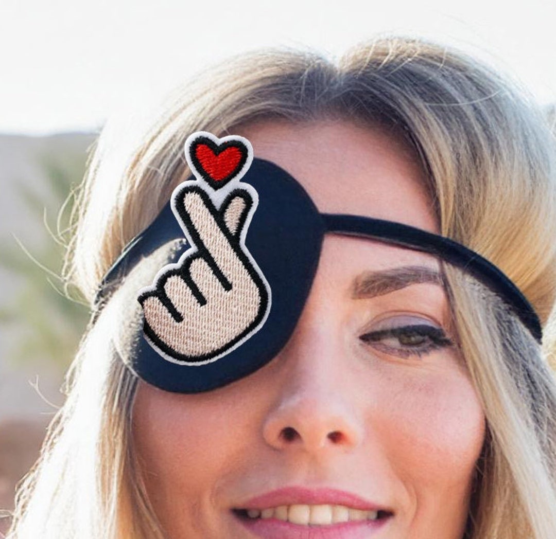Heart and Fingers Surreal Eye Patch Fascinator - Love Snap Unisex ...