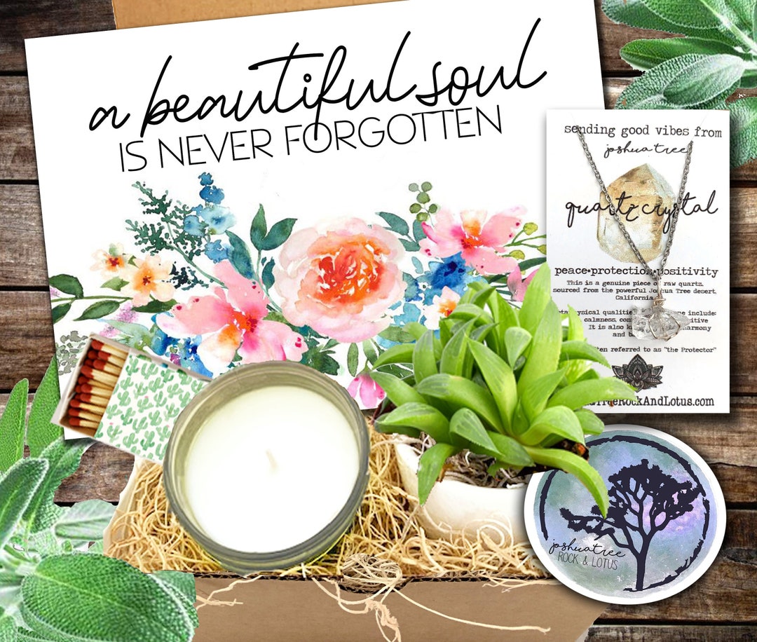 A Beautiful Soul is Never Forgotten Succulent and Candle Gift Box Grief ...