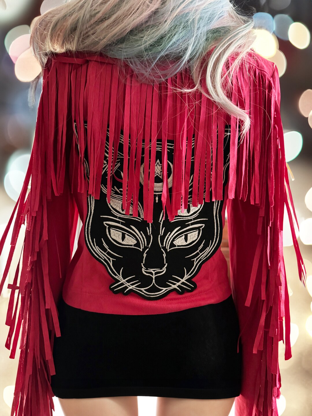 Hellcat Hot Pink Fringe Jacket With Optional LED Lighting Accent Party ...
