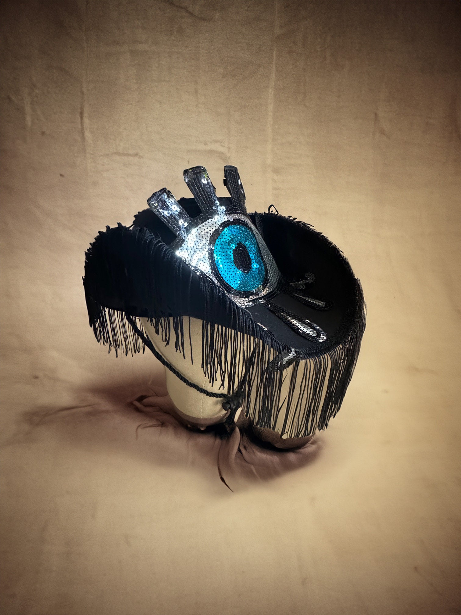 Surrealism Eye Disco Black Fringe Cowboy Hat - Crying Eye Surreal ...