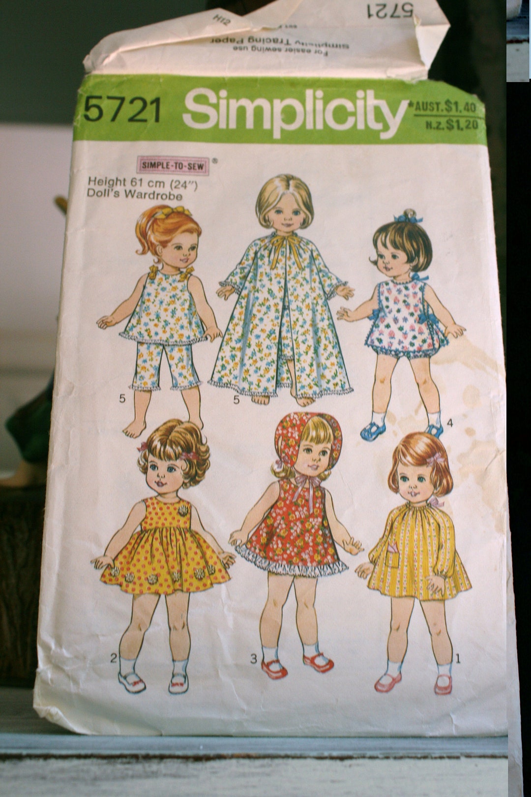 Vintage Simplicity 24" 61cm Dolls Wardrobe Sewing Pattern #5721 - Etsy