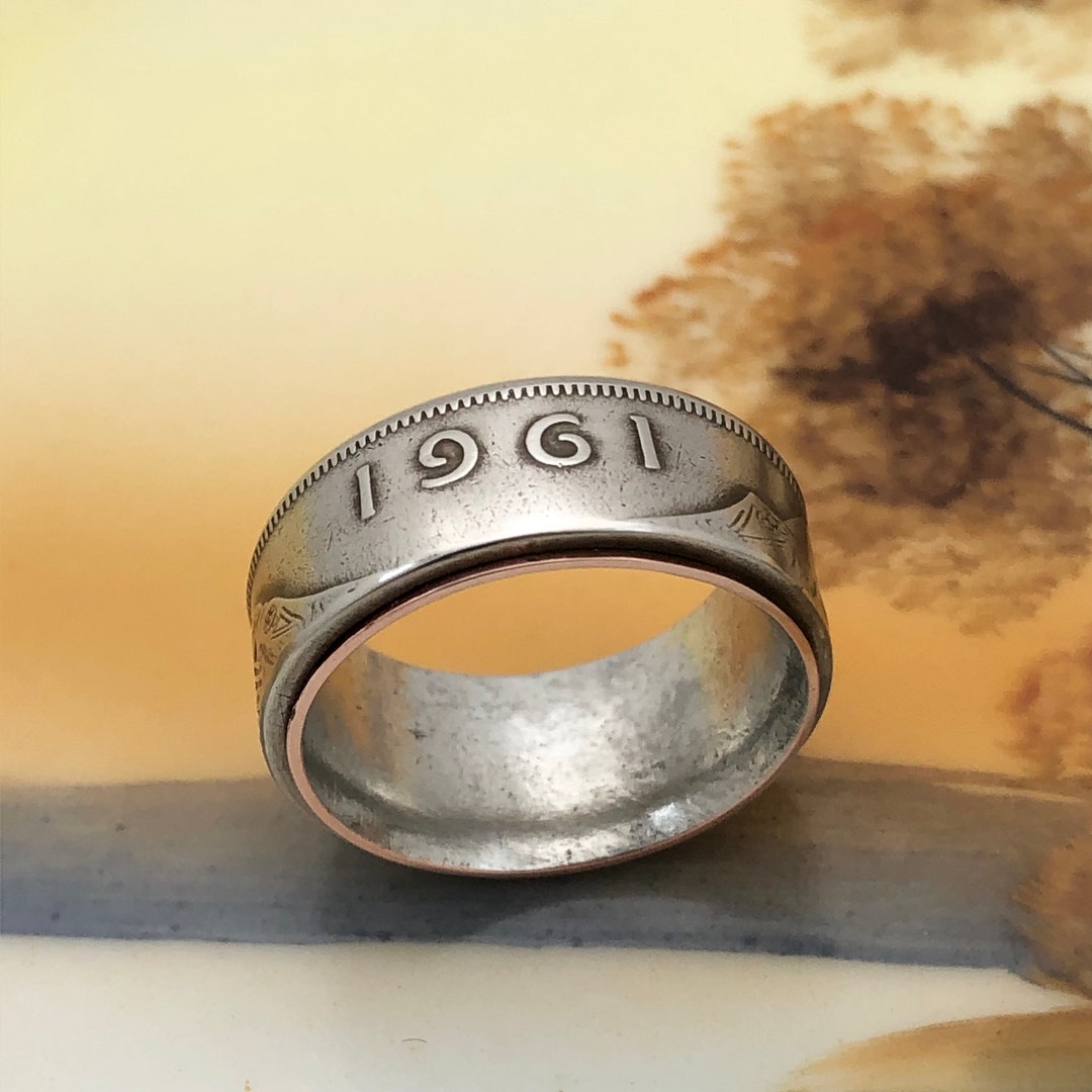 1961 Ireland 2 Shilling Florin Salmon Coin & Copper Ring - Irish ...