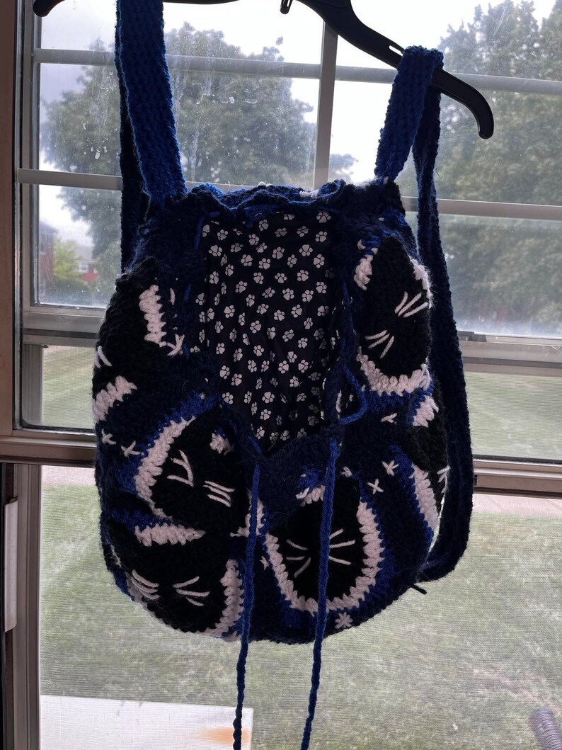 Mooncat Granny Square Backpack - Etsy