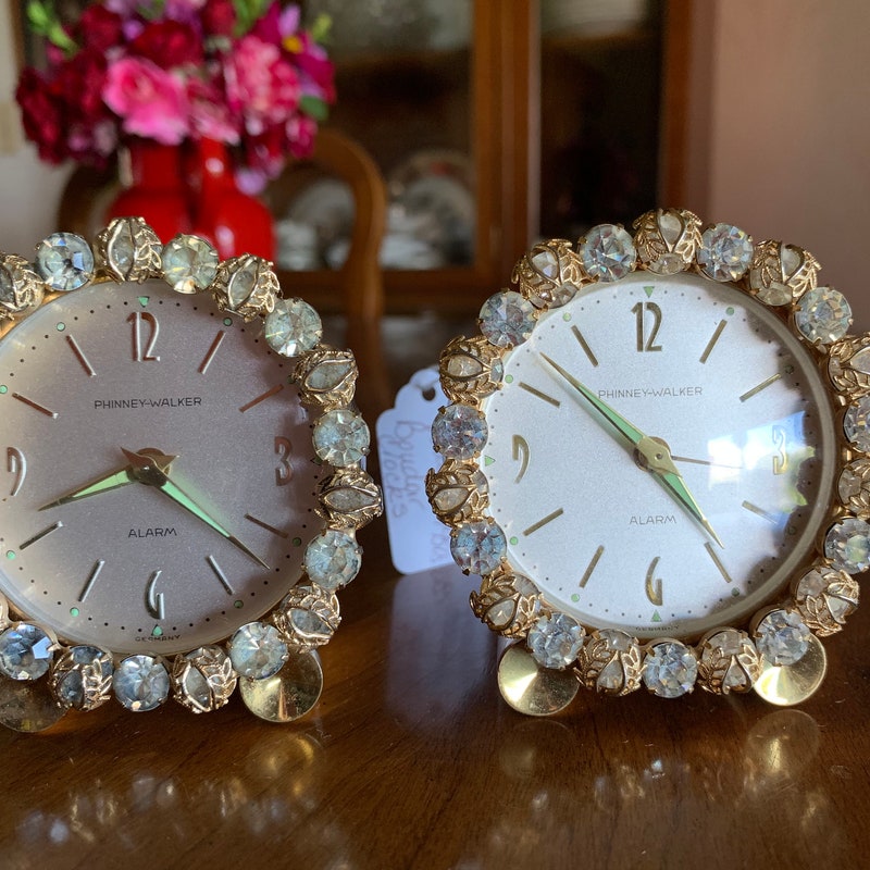 Rhinestone Clock - Etsy