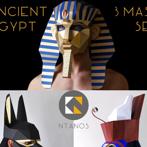 ANCIENT EGYPT Mask Set Pharaoh Anubis and Horus Egyptian - Etsy