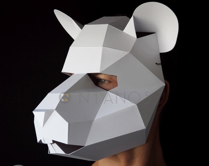 Papercraft Rat Mask, Papercraft Template, Printable Mask, DIY Digital ...