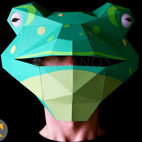 FROG Mask Make Your Own Frog Full Head Mask From Card Using - Etsy UK