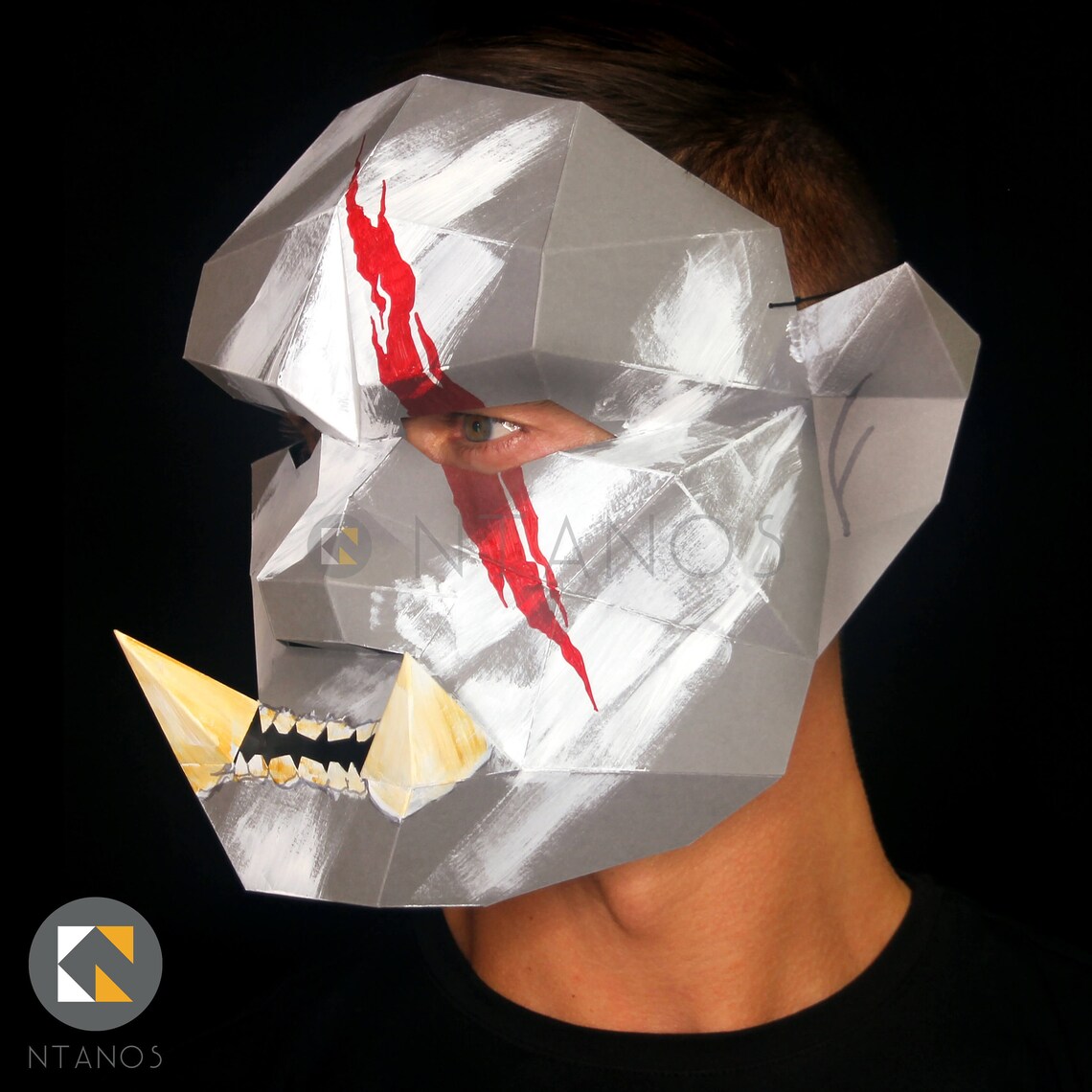 DIY Orc Mask Template: Geometric Cardboard Mask (PDF Download) - Etsy
