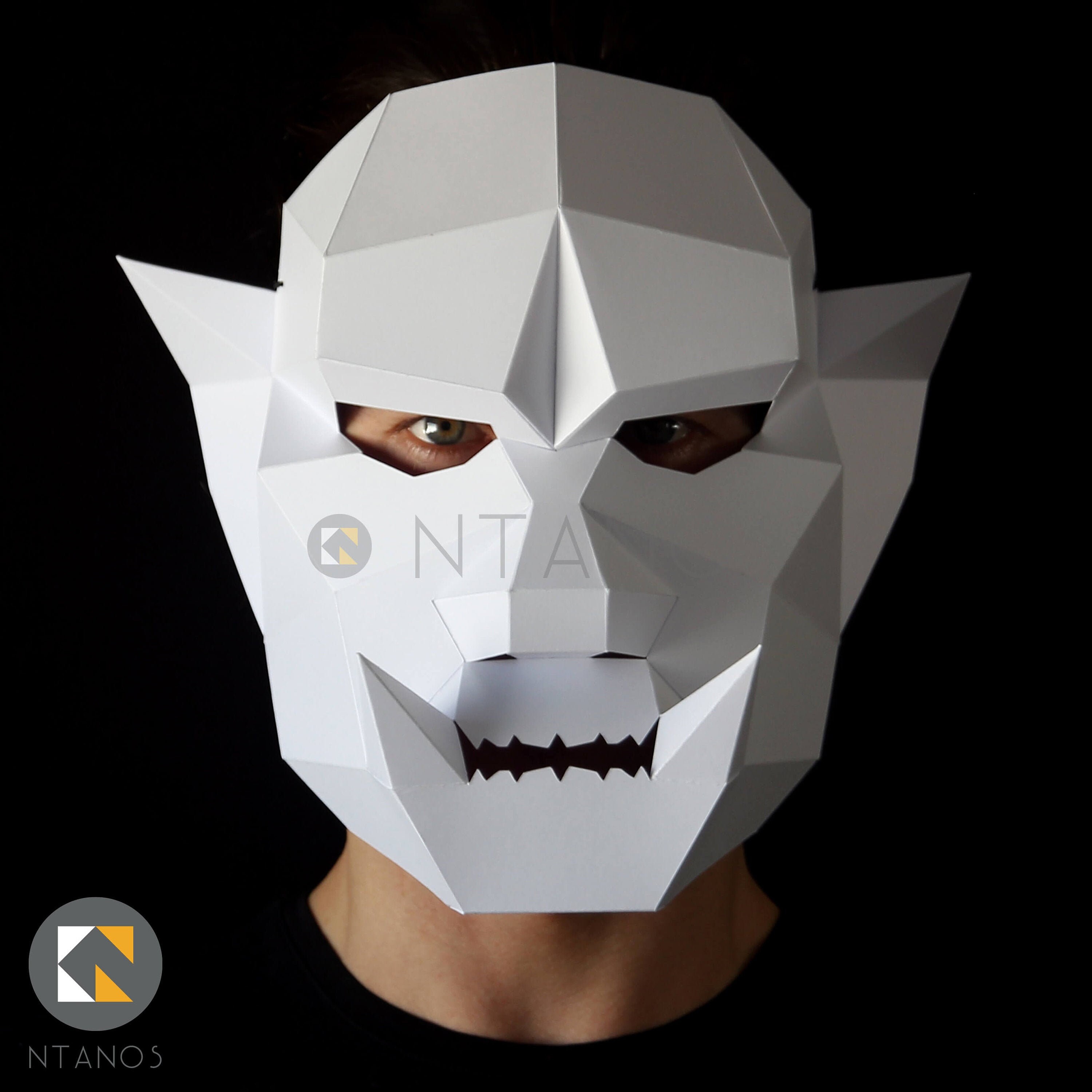 DIY Orc Mask Template: Geometric Cardboard Mask (PDF Download) - Etsy