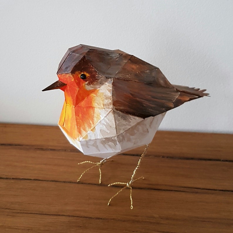 ROBIN Bird Make a Paper 3D Bird Decoration With This PDF | Etsy