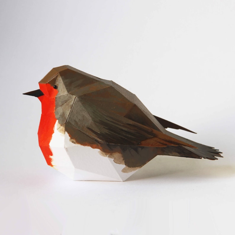 ROBIN Bird - Make a Paper 3D Bird Decoration With This PDF Download - Etsy