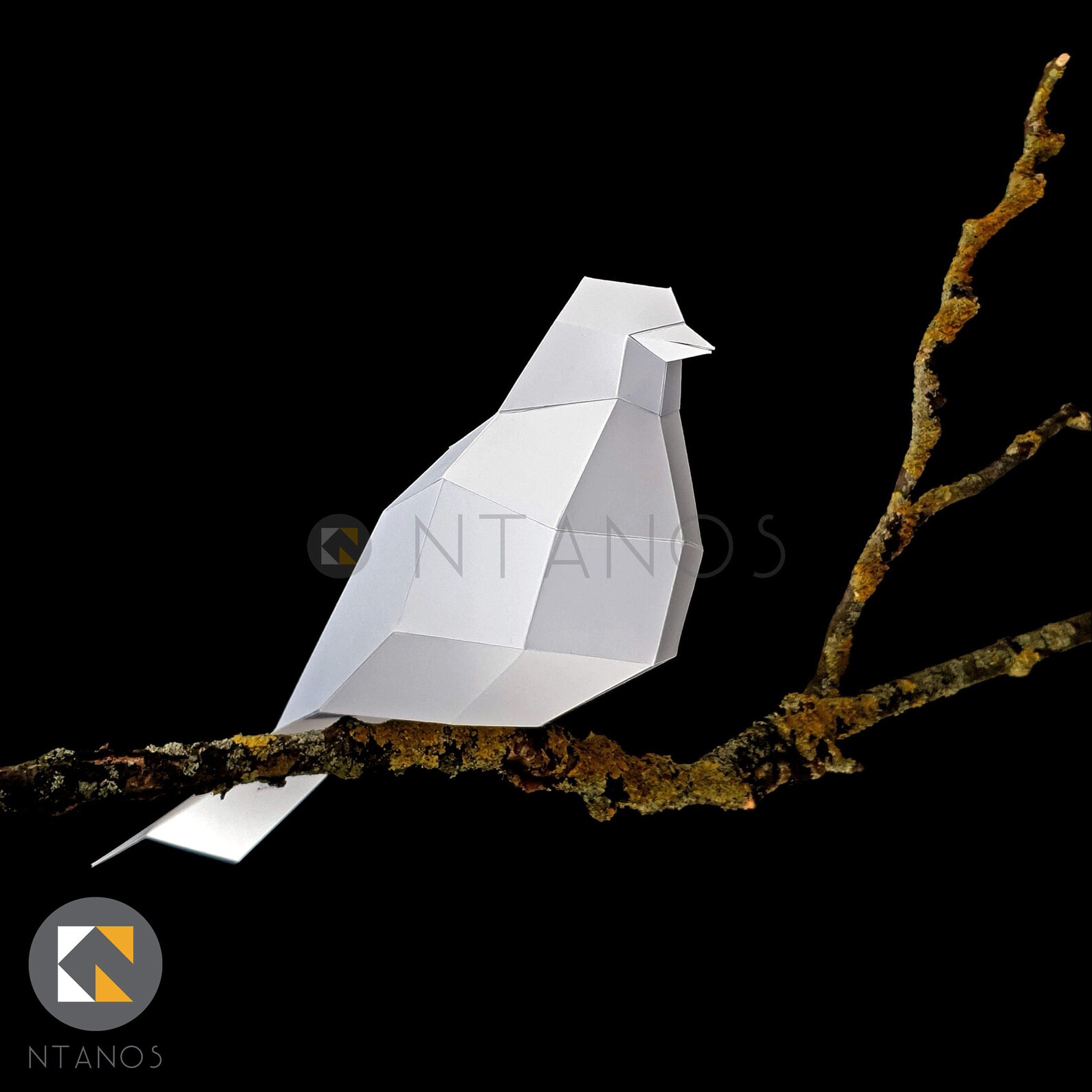 Paper Bird DIY Craft: 3D Geometric Papercraft Template (PDF Download ...