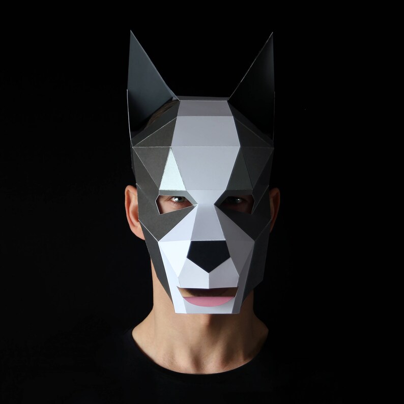 DIY 3D Geometric Dog Mask Template (PDF Download) - Etsy
