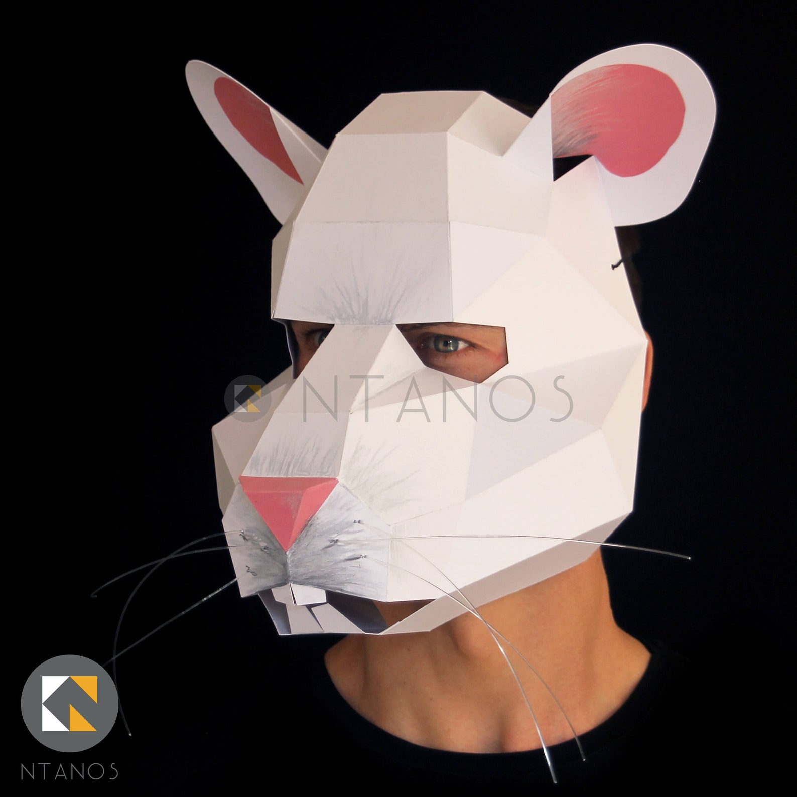 3D Geometric Rat Mask: Papercraft PDF Template - Etsy