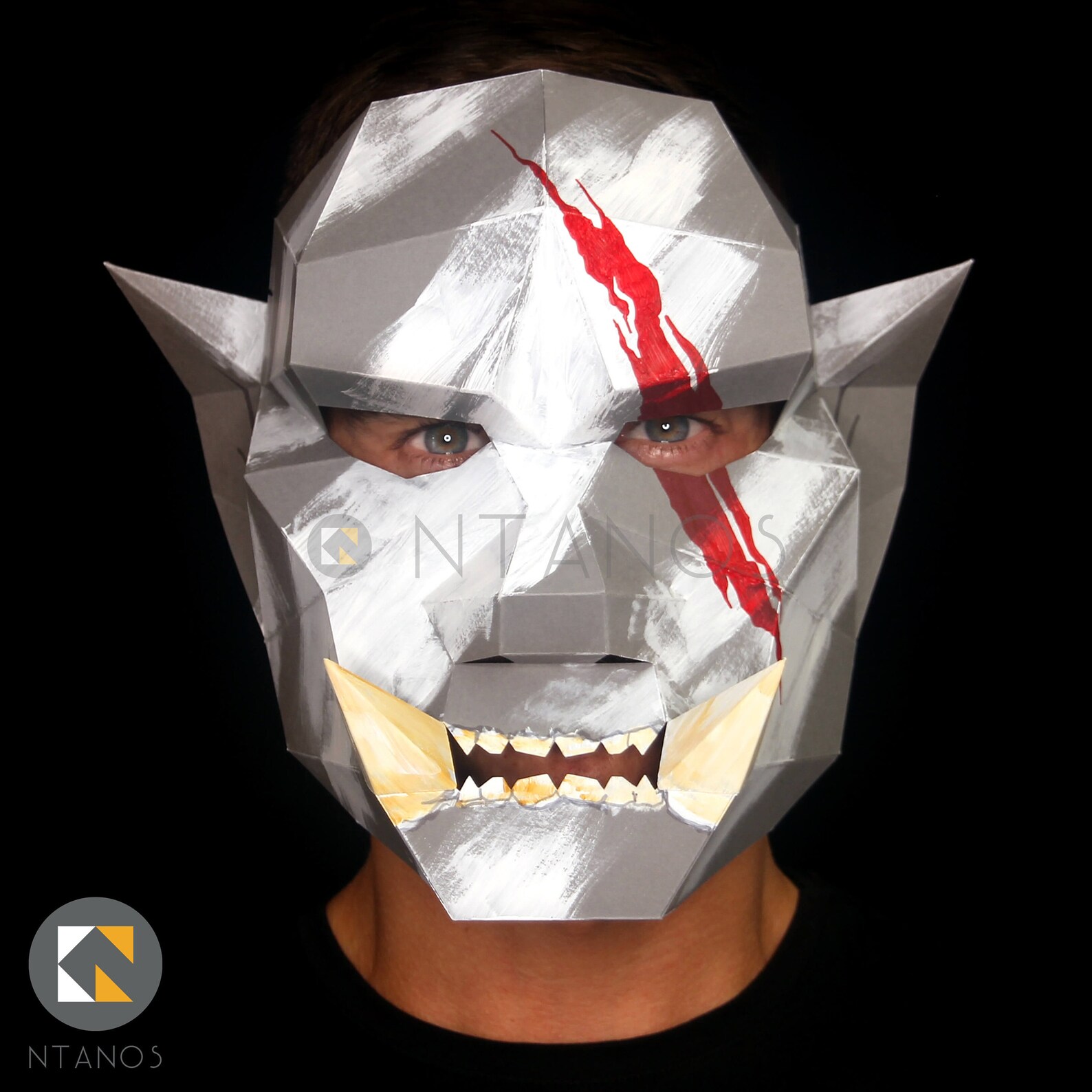DIY Orc Mask Template: Geometric Cardboard Mask (PDF Download) - Etsy