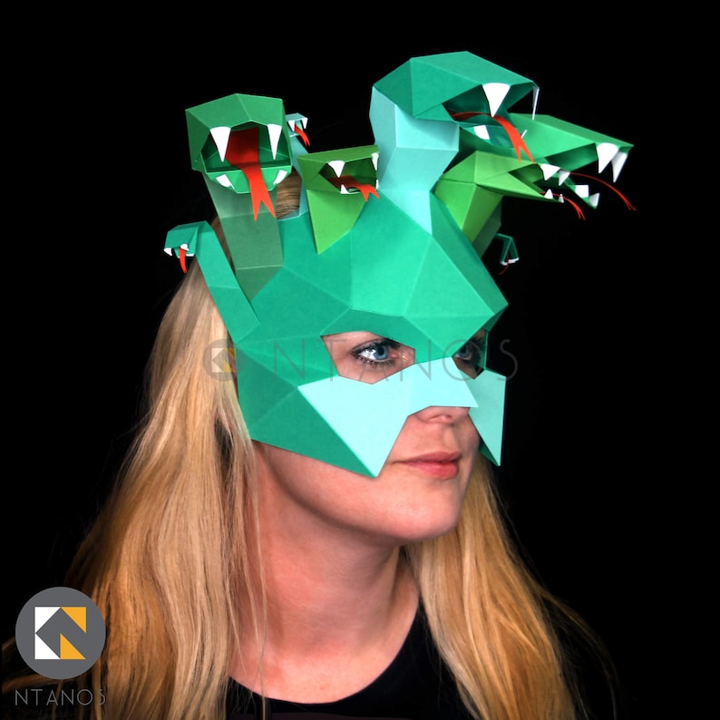MEDUSA Mask Make Your Own Medusa With This Low-poly Paper - Etsy
