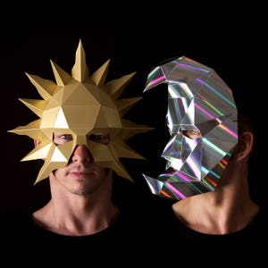 Geometric Sun Mask Template: DIY Papercraft (PDF Download) - Etsy